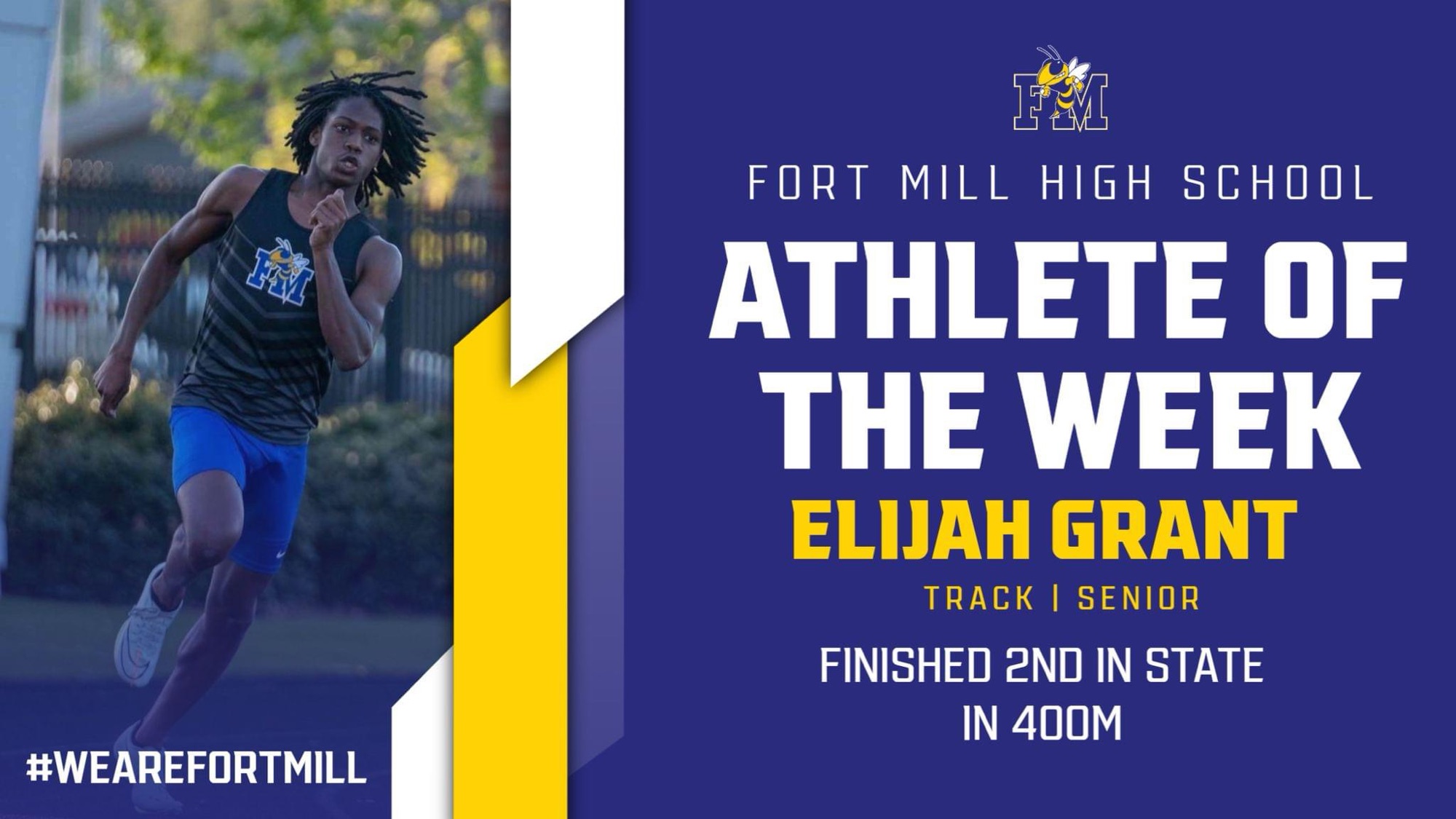 Elijah Grant Named Fort Mill High School Athlete of the Week – Tega Cay Sun